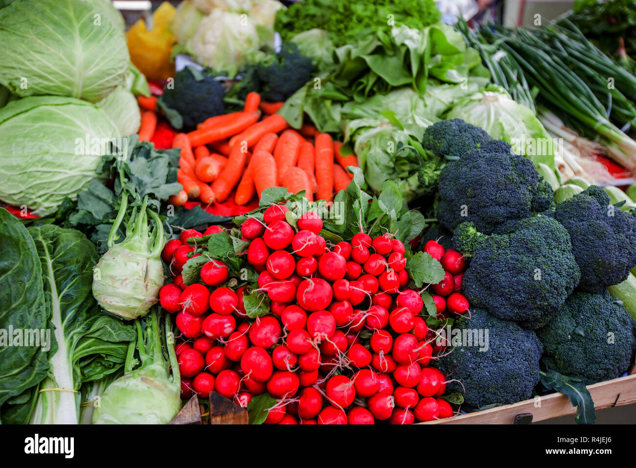 Fresh Spring Vegetable Market Stock Photo - Alamy
