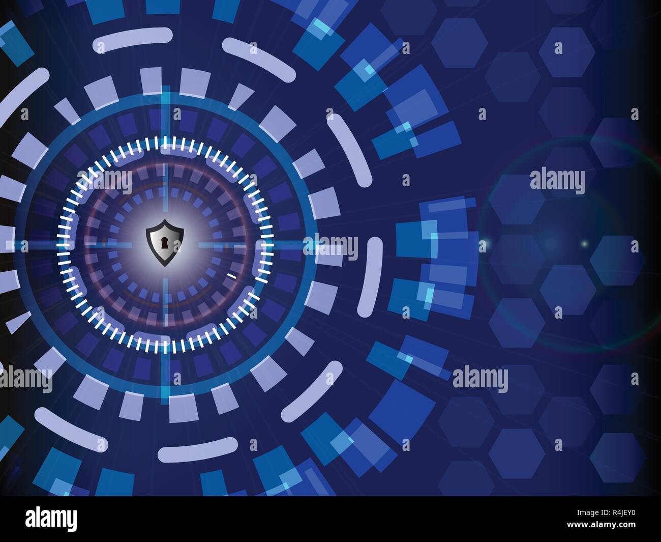 Cyber security concept digital with circle technology background ...