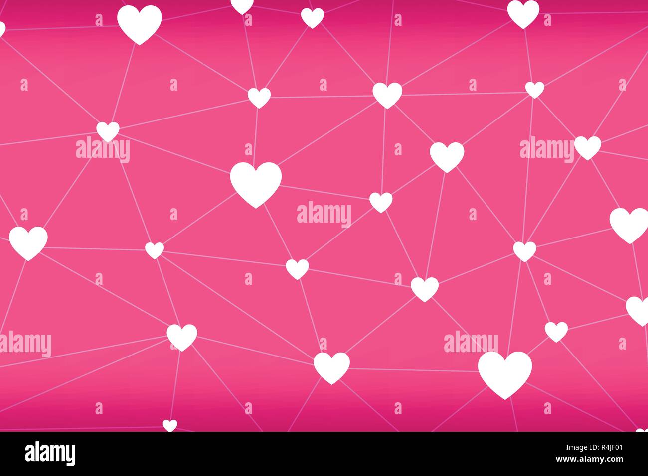 Heart-shape network abstract vector in pink background Stock Vector ...