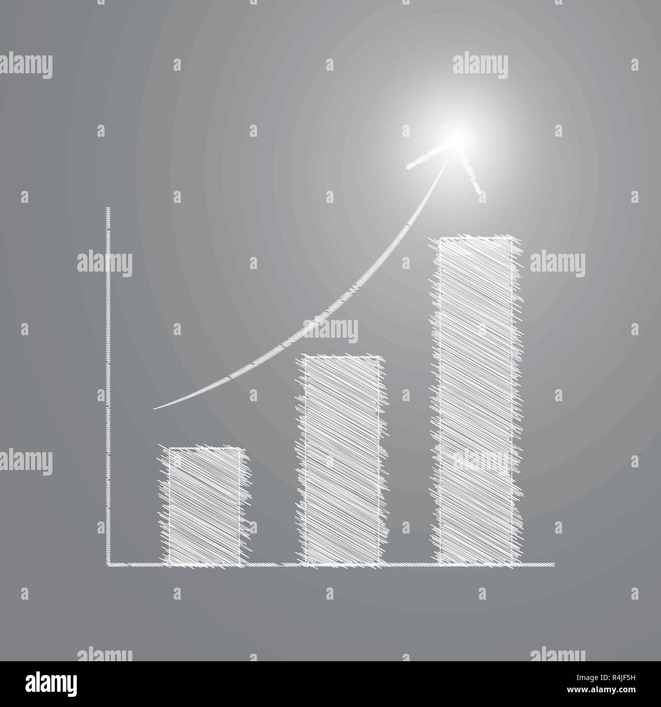 Pencil sketch Bar chart with successful light Stock Vector Image & Art ...