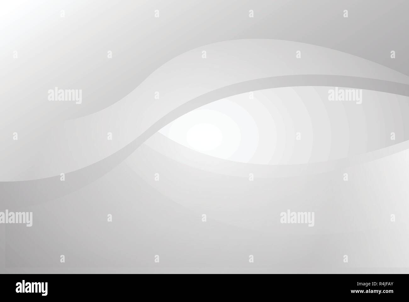 White and grey circular curve abstract background vector for ...