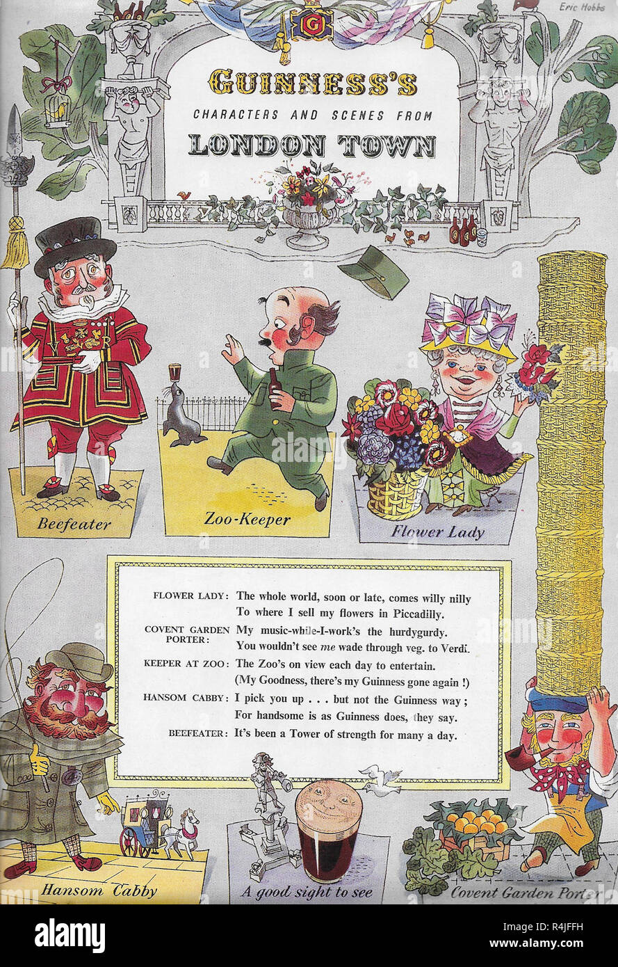 Eric Hobbs design Guinness advert advertising in Country Life magazine ...