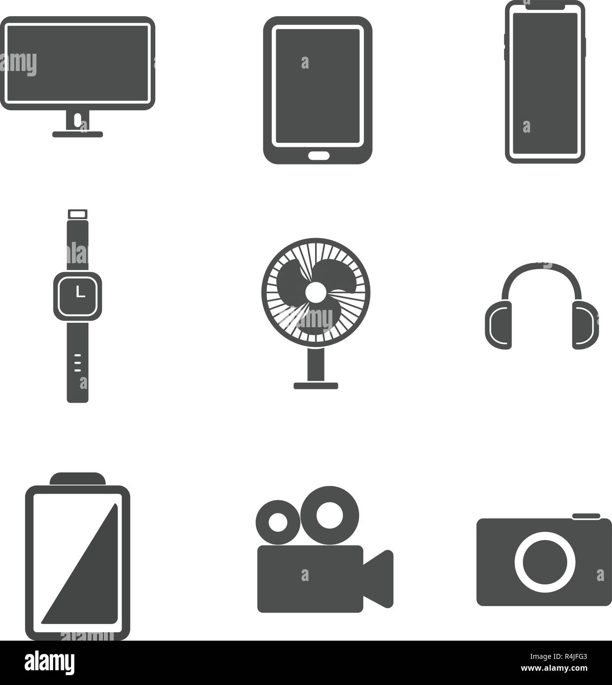 Electronic icon set. Illustration vector concept. Isolated white ...