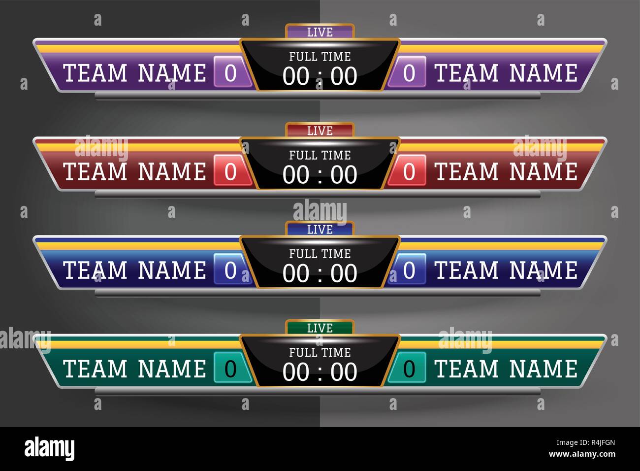 Scoreboard Digital Screen Graphic Template for Broadcasting of soccer ...