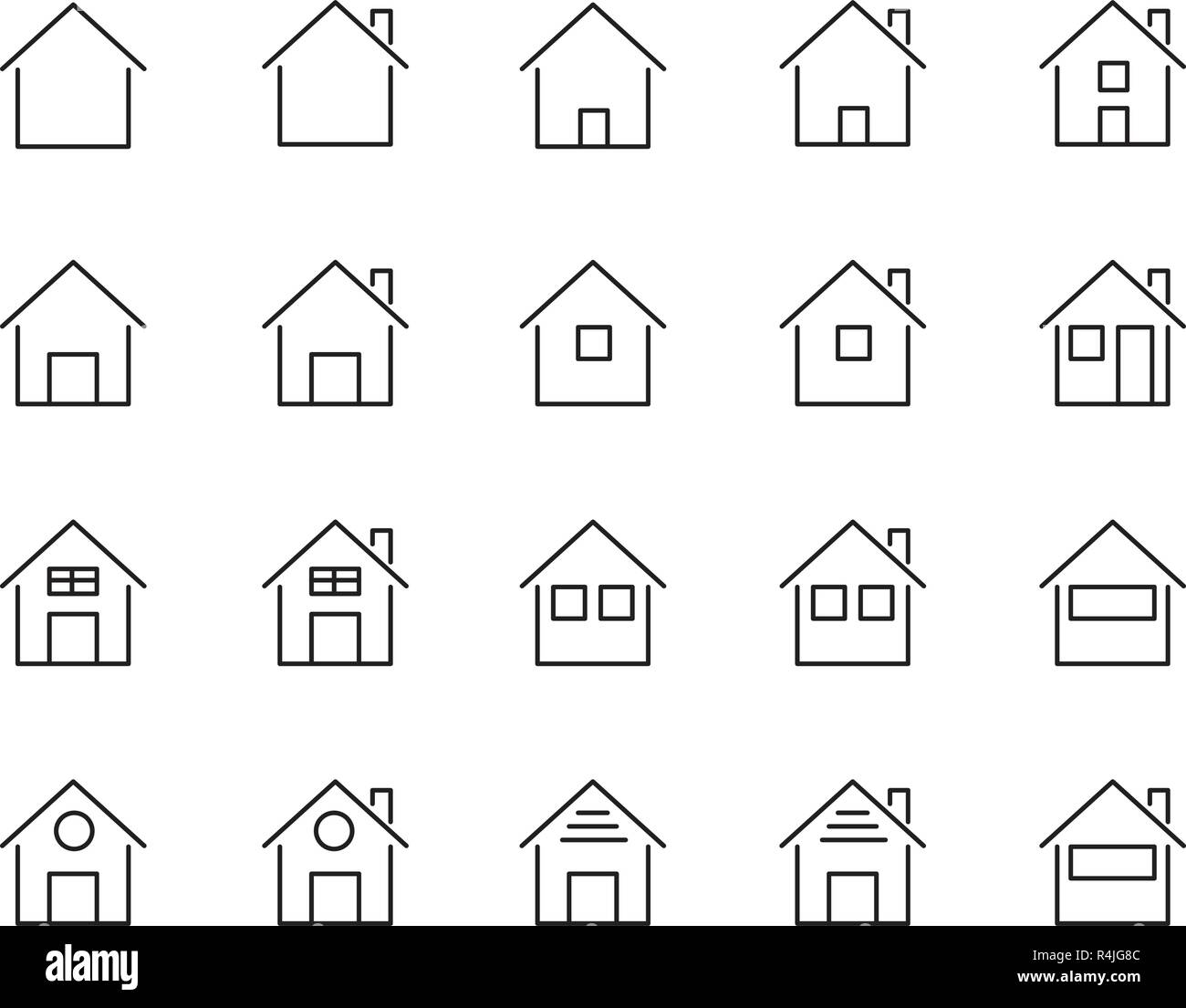 20 Home and house icons set. Living of people theme. White isolated ...