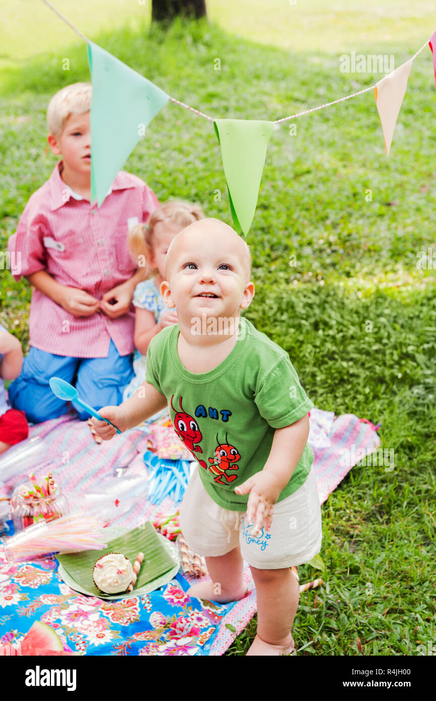 Picnic boys hi-res stock photography and images - Alamy