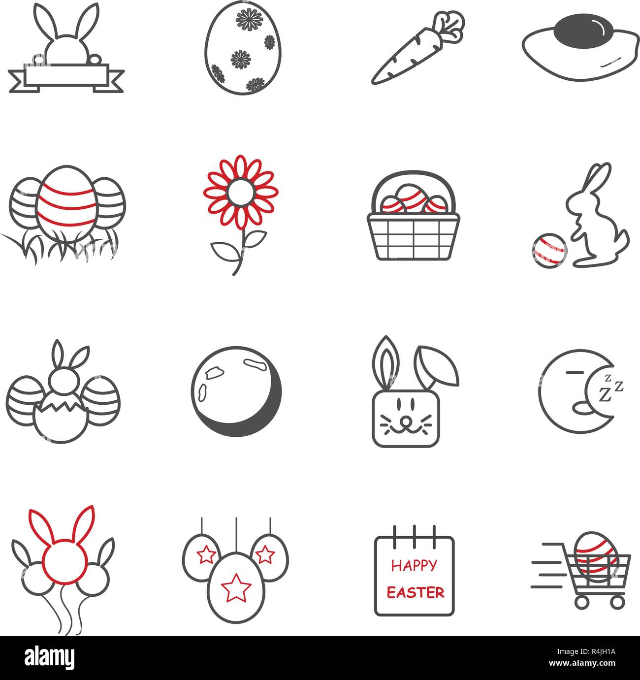Easter day icons. Holiday and Event concept. Illustration vector ...