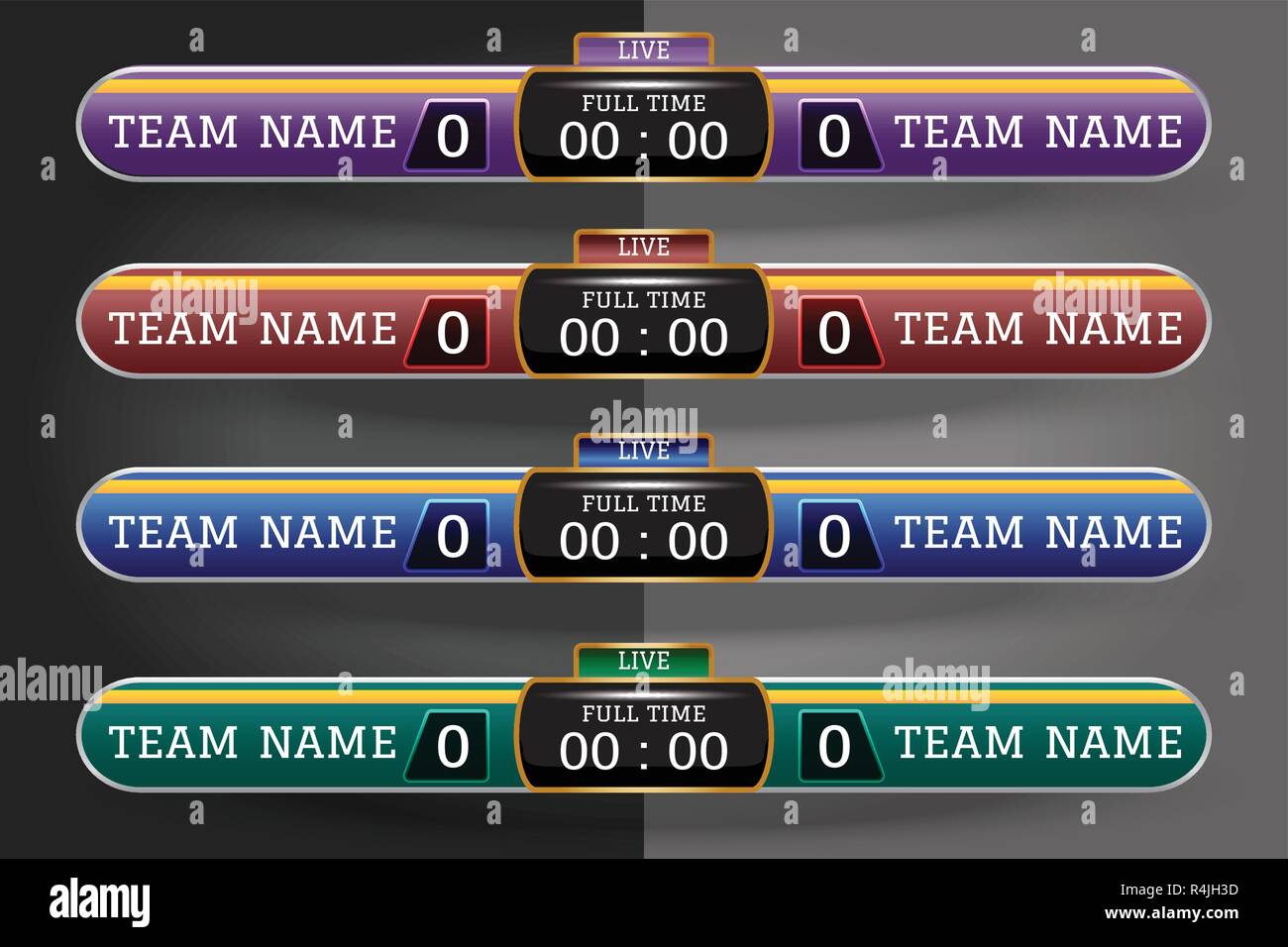 Soccer scoreboard Digital Screen Graphic Template for Broadcasting of ...