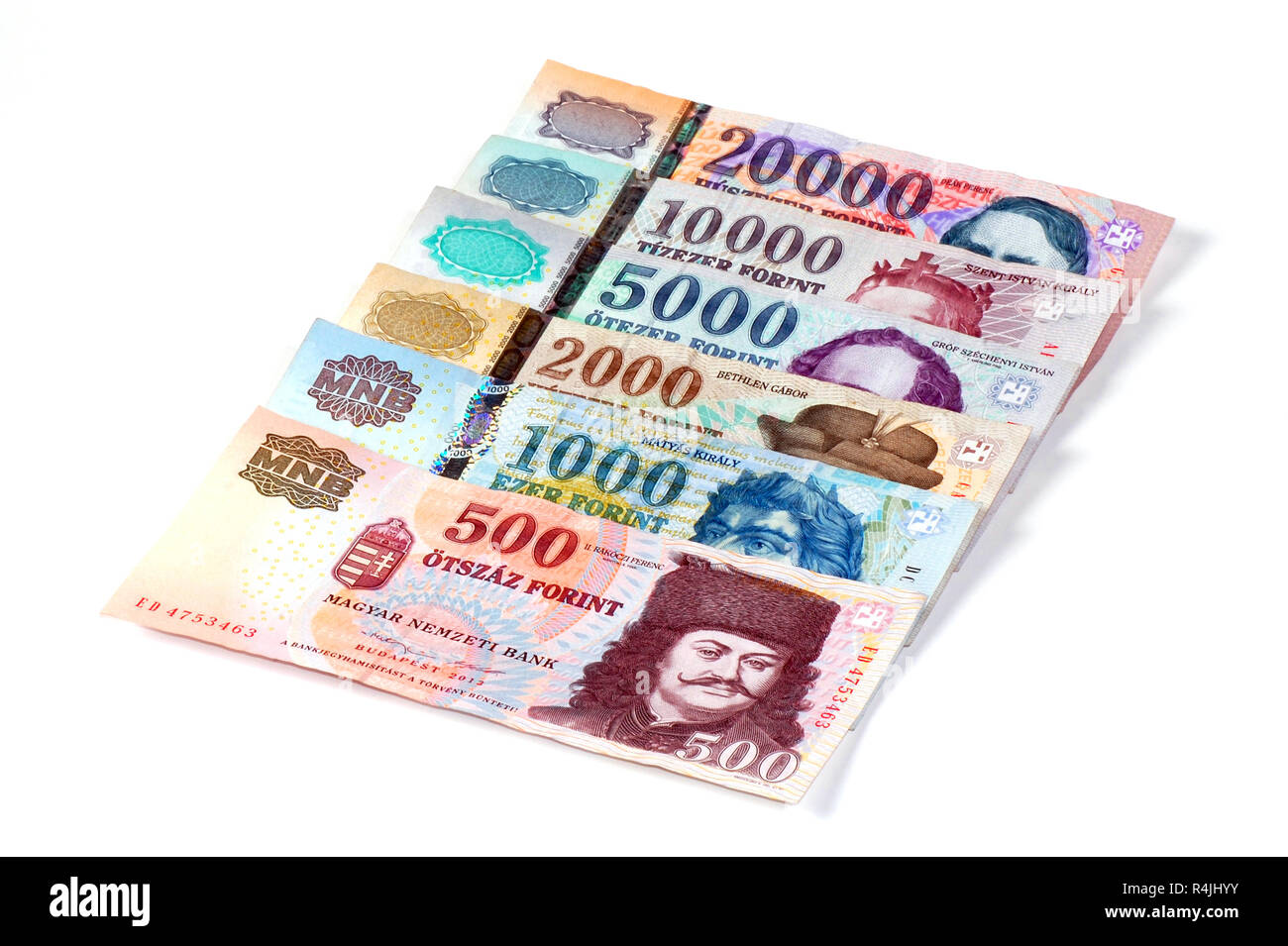 Banknotes of the hungarian forint Cut Out Stock Images & Pictures - Alamy