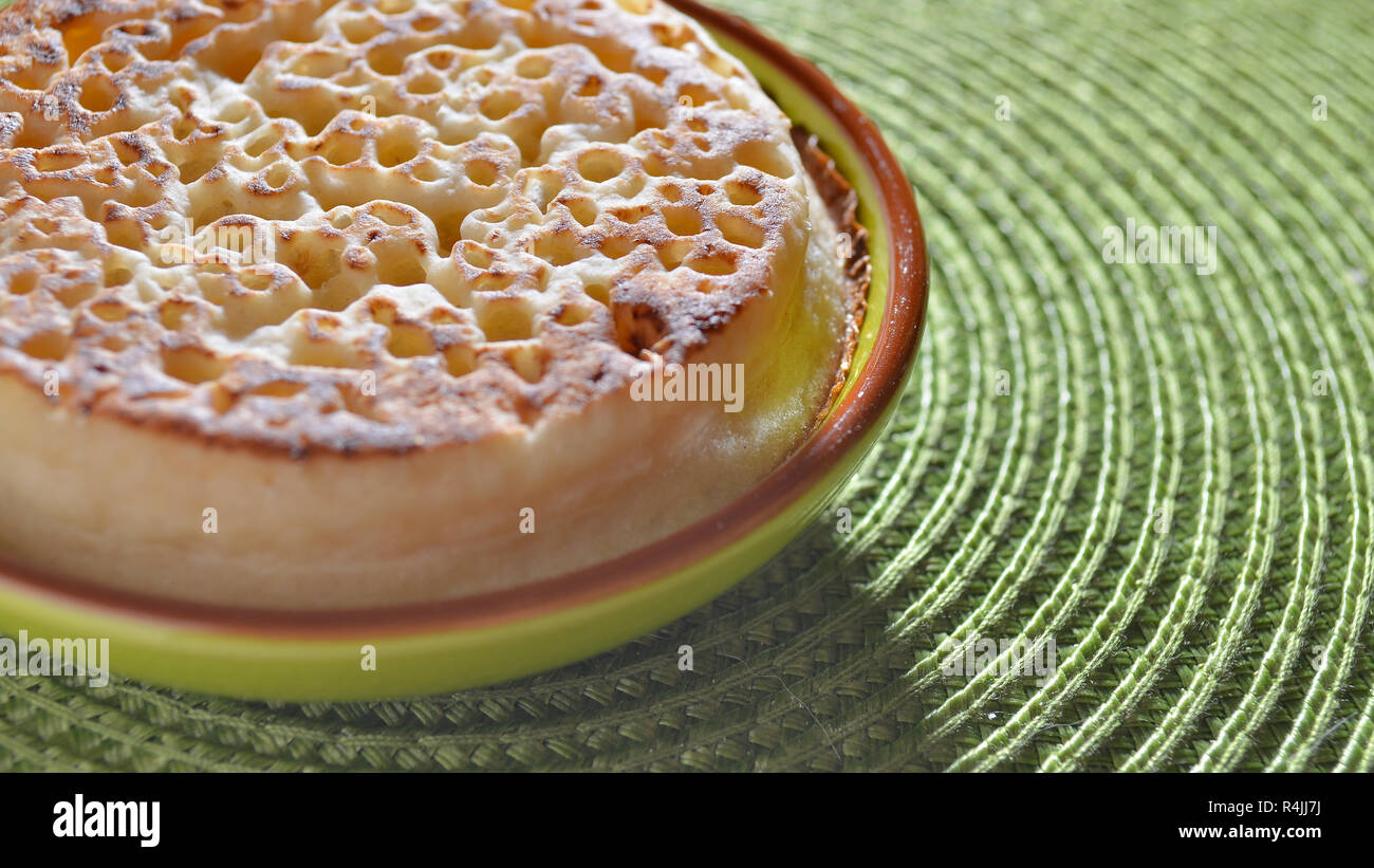 Hot fresh crumpet bread snack toasted food breakfast hi-res stock ...