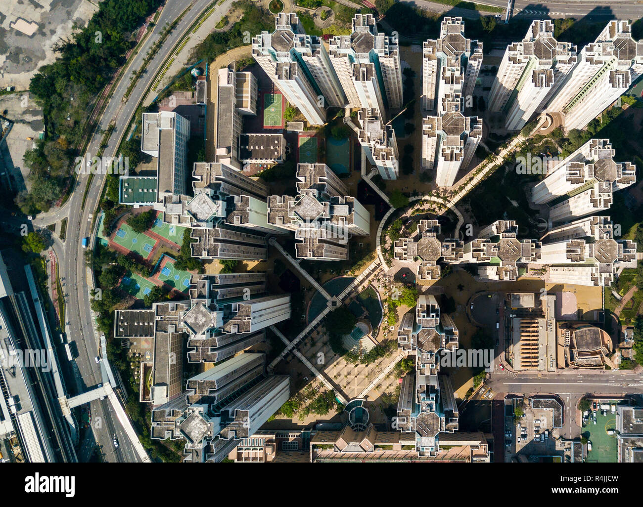 Top view of skyscraper building in Hong Kong Stock Photo - Alamy