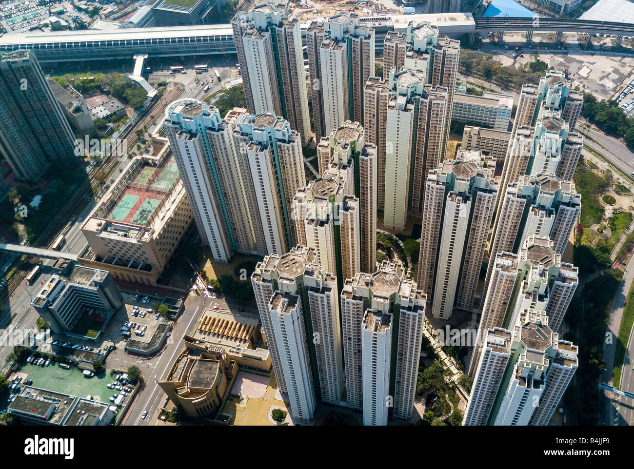 Top view of residential building in Hong Kong Stock Photo - Alamy
