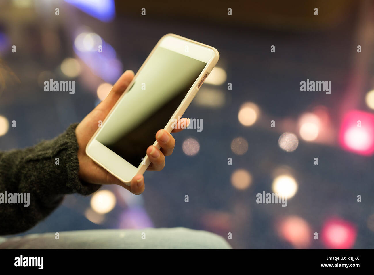 Woman use of cellphone Stock Photo - Alamy