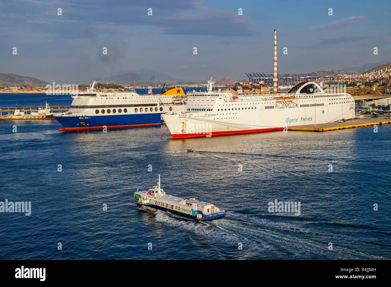 Algerie Ferries car and passenger ferry Elyros moored in port of ...