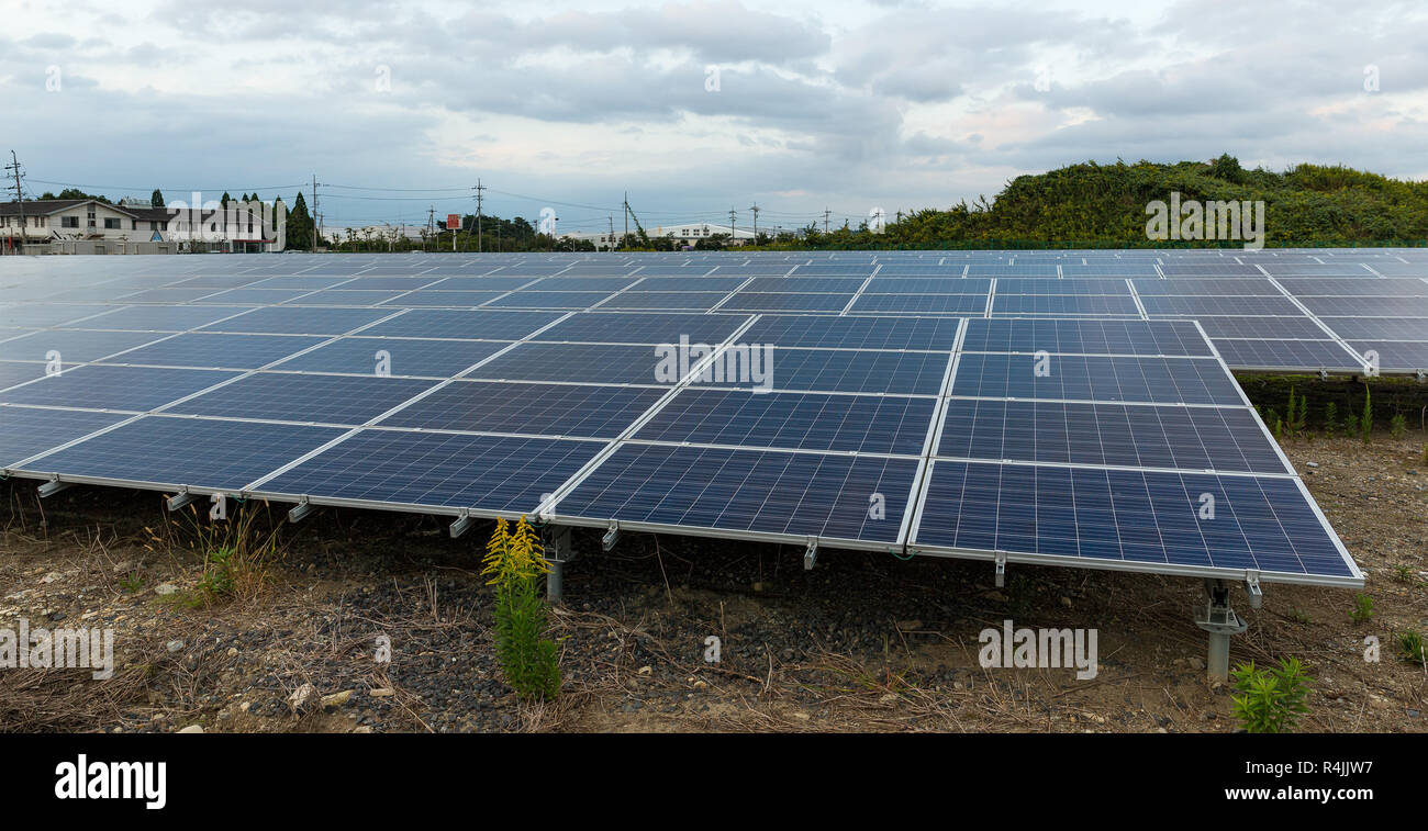 Solar power panel station Stock Photo - Alamy