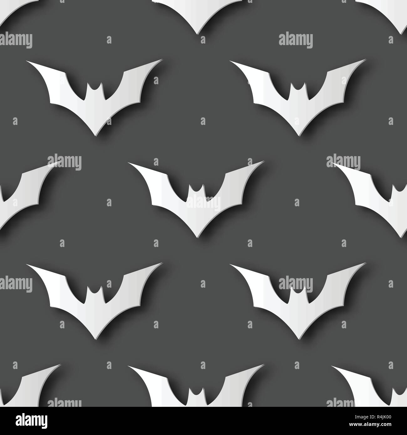 Seamless Halloween bat paper art pattern background. Grey color for ...