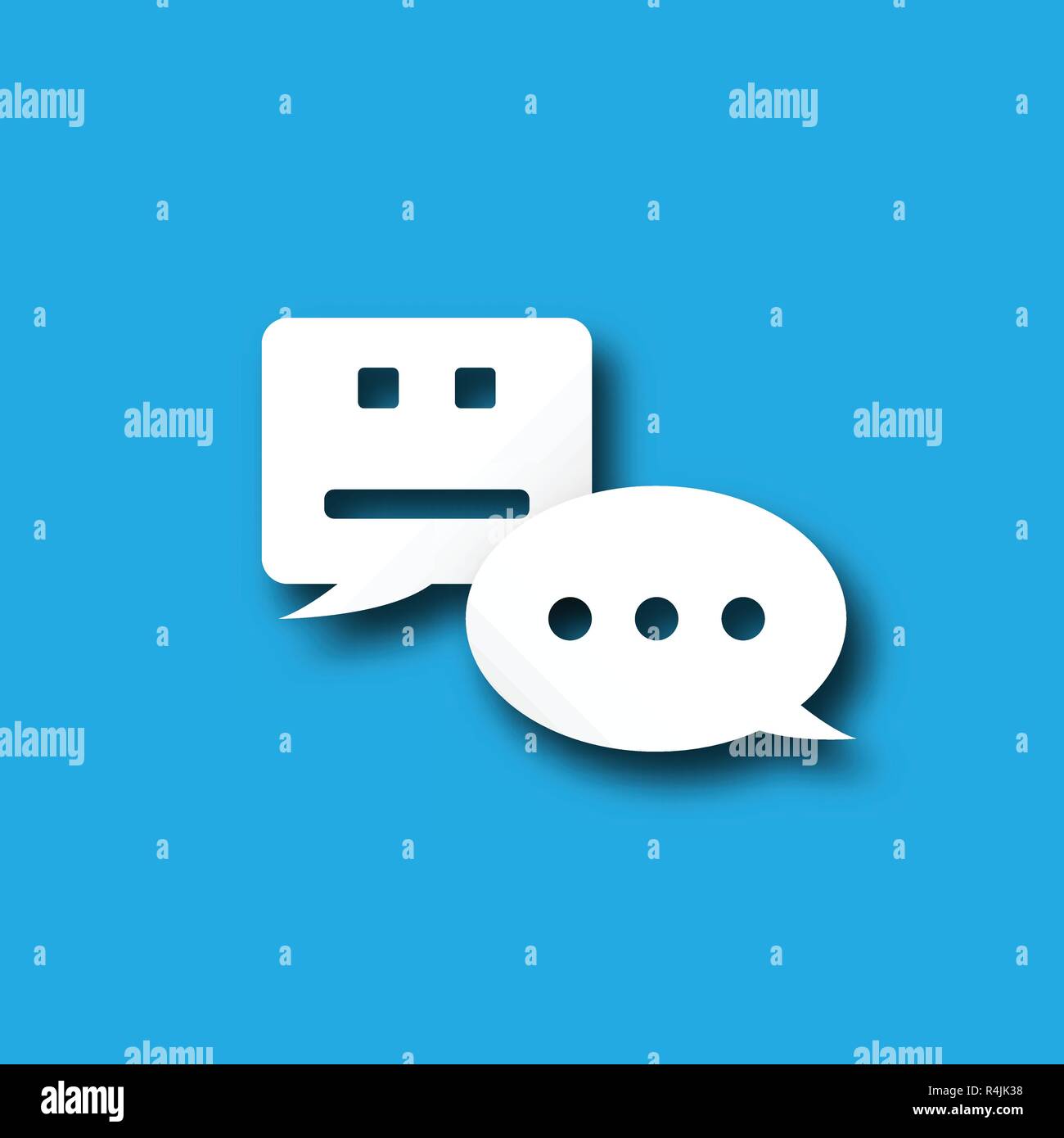Chatbot notification bubble alert messenger icon with personal user ...