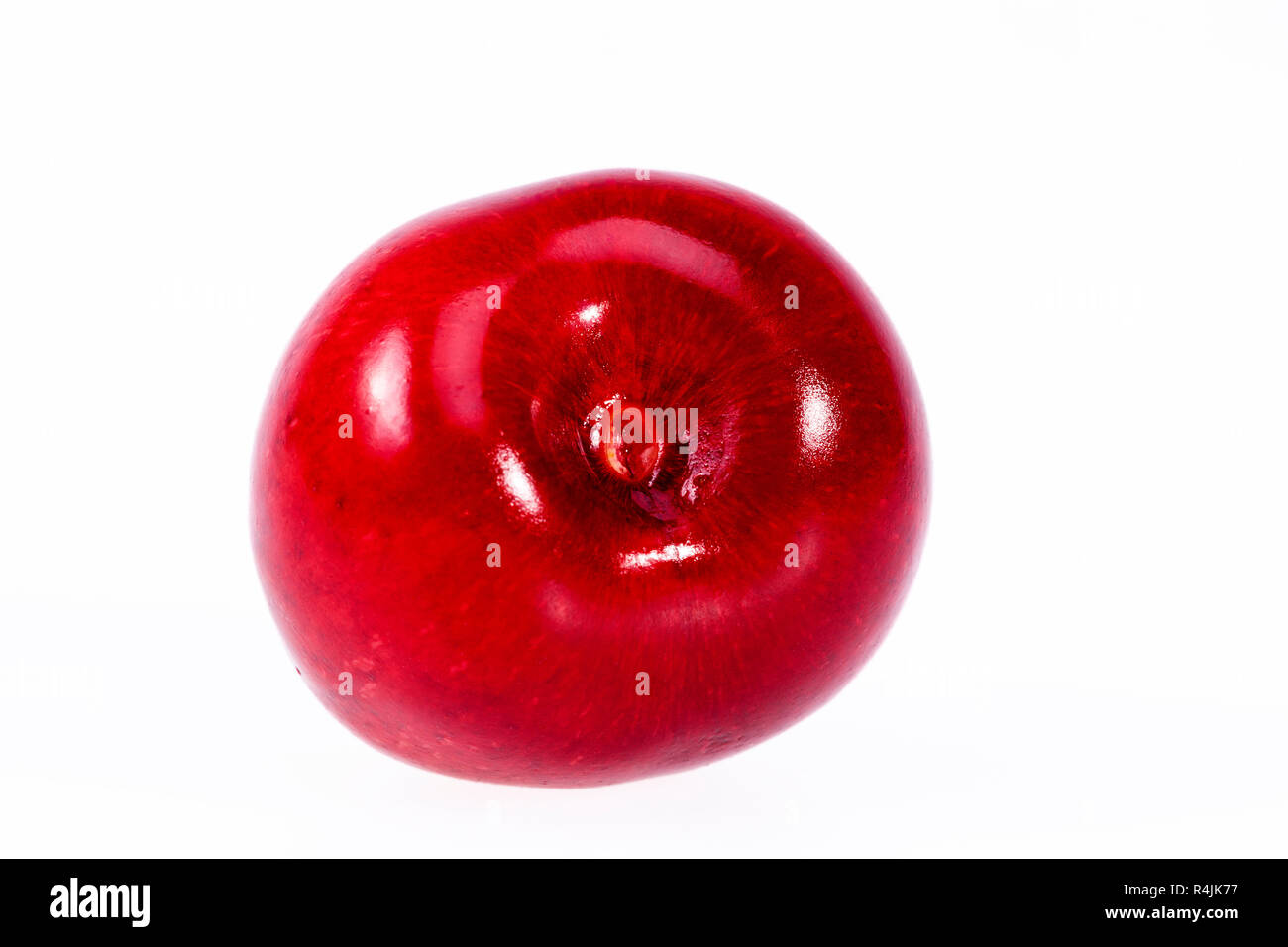 single fruit of red cherry isolated on white background Stock Photo - Alamy