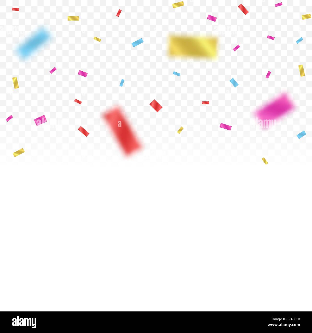 Colorful festive background with blurred confetti ribbons. Vector ...