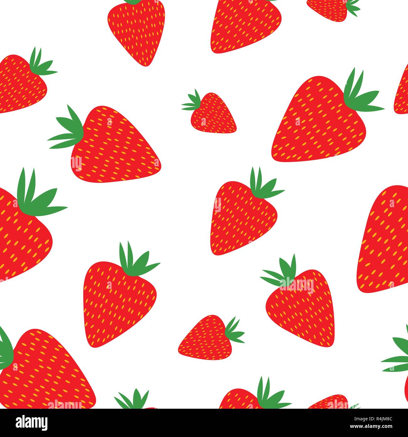 Strawberries seamless pattern on the white background Stock Vector ...