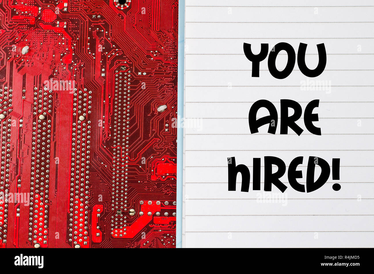 You are hired text concept Stock Photo - Alamy