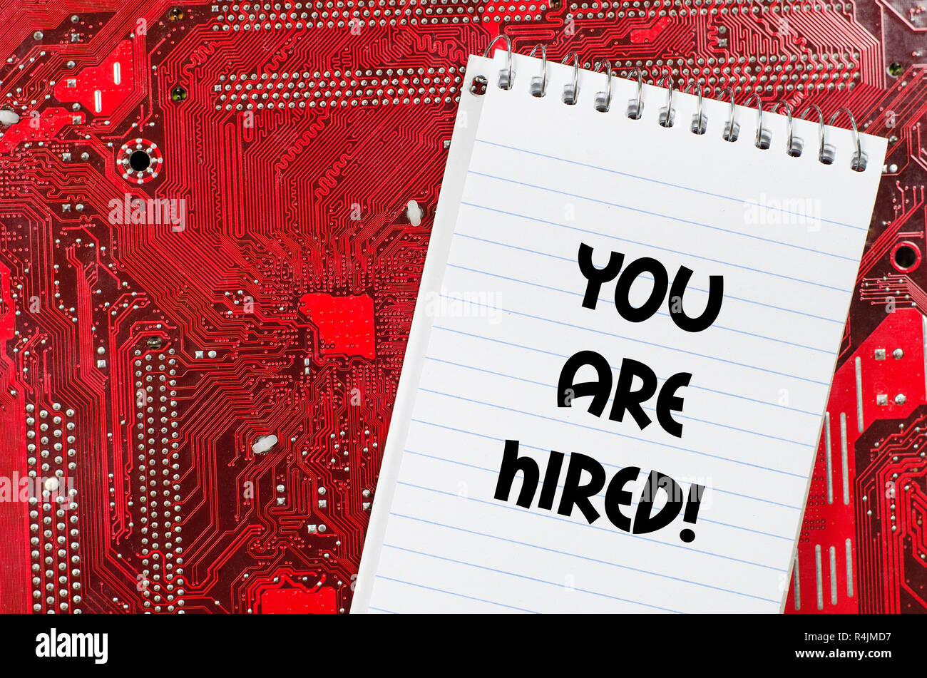 You are hired text concept Stock Photo - Alamy