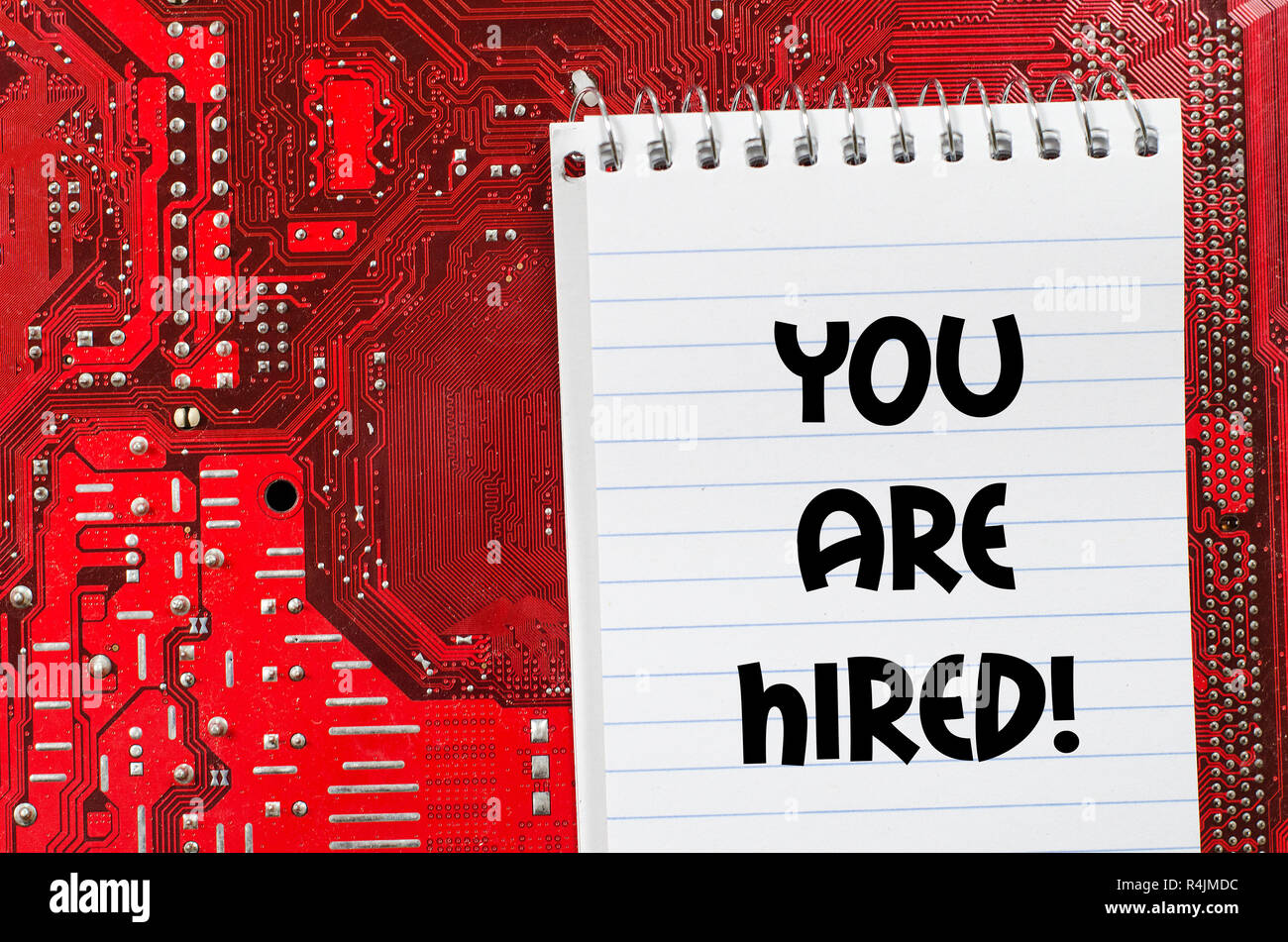 You are hired text concept Stock Photo - Alamy