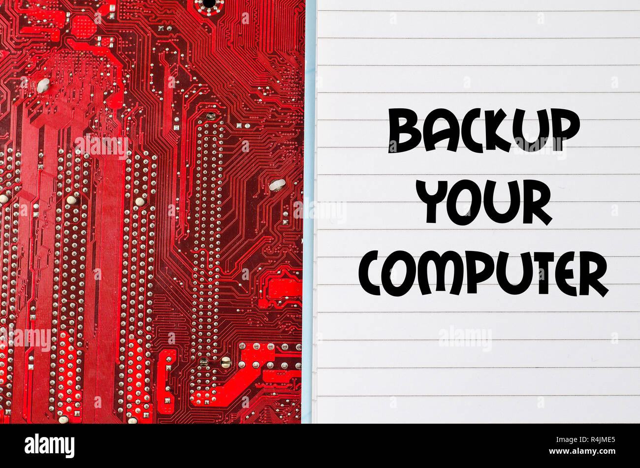 Backup your computer text concept Stock Photo - Alamy