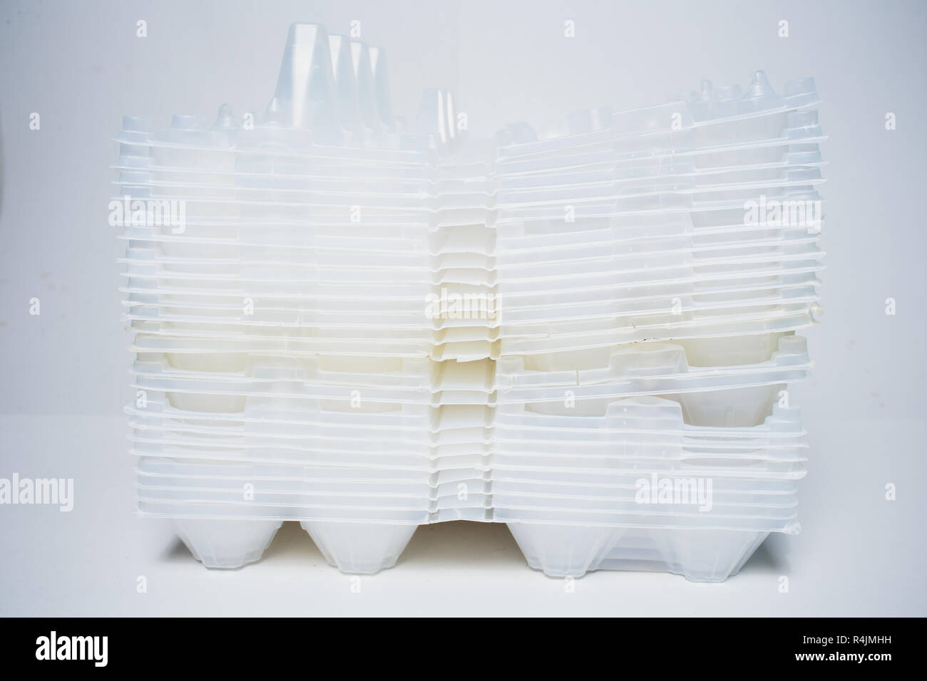 Plastic eggs box with clipping path isolated on white background Stock ...