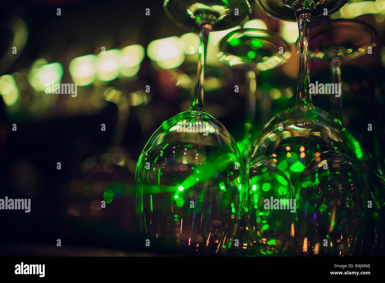 Close up the bottom of wine glass Stock Photo - Alamy