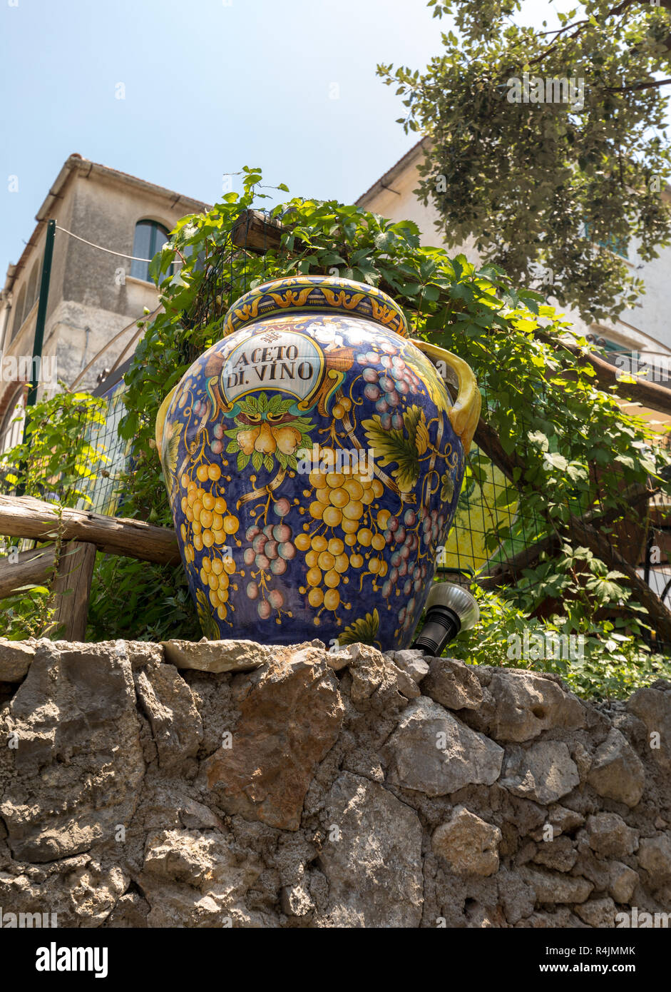 Ravello, Italy - June 16, 2017: Artistic ceramic products for sale in ...