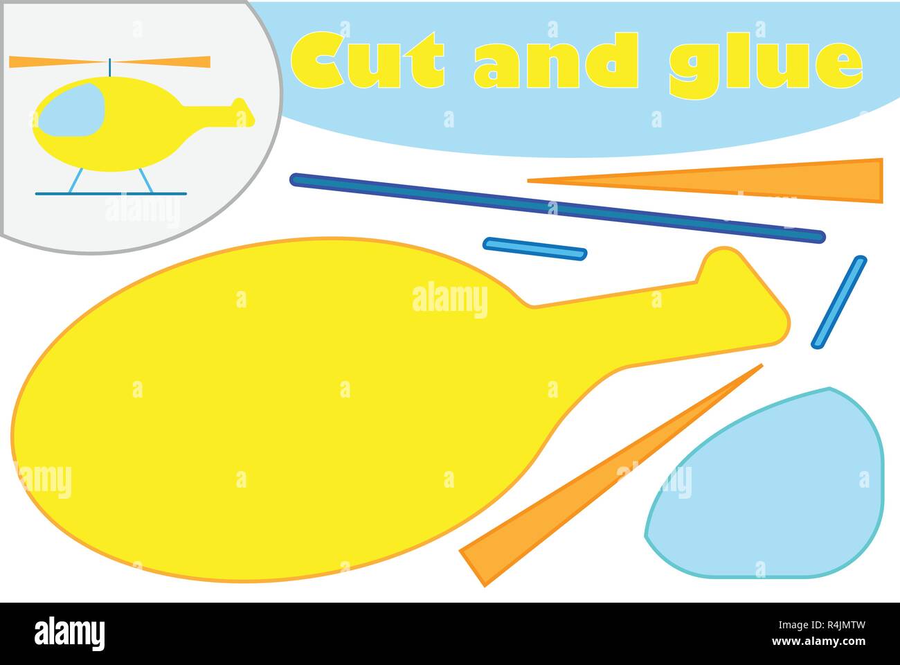 Helicopter in cartoon style, education game for the development of ...