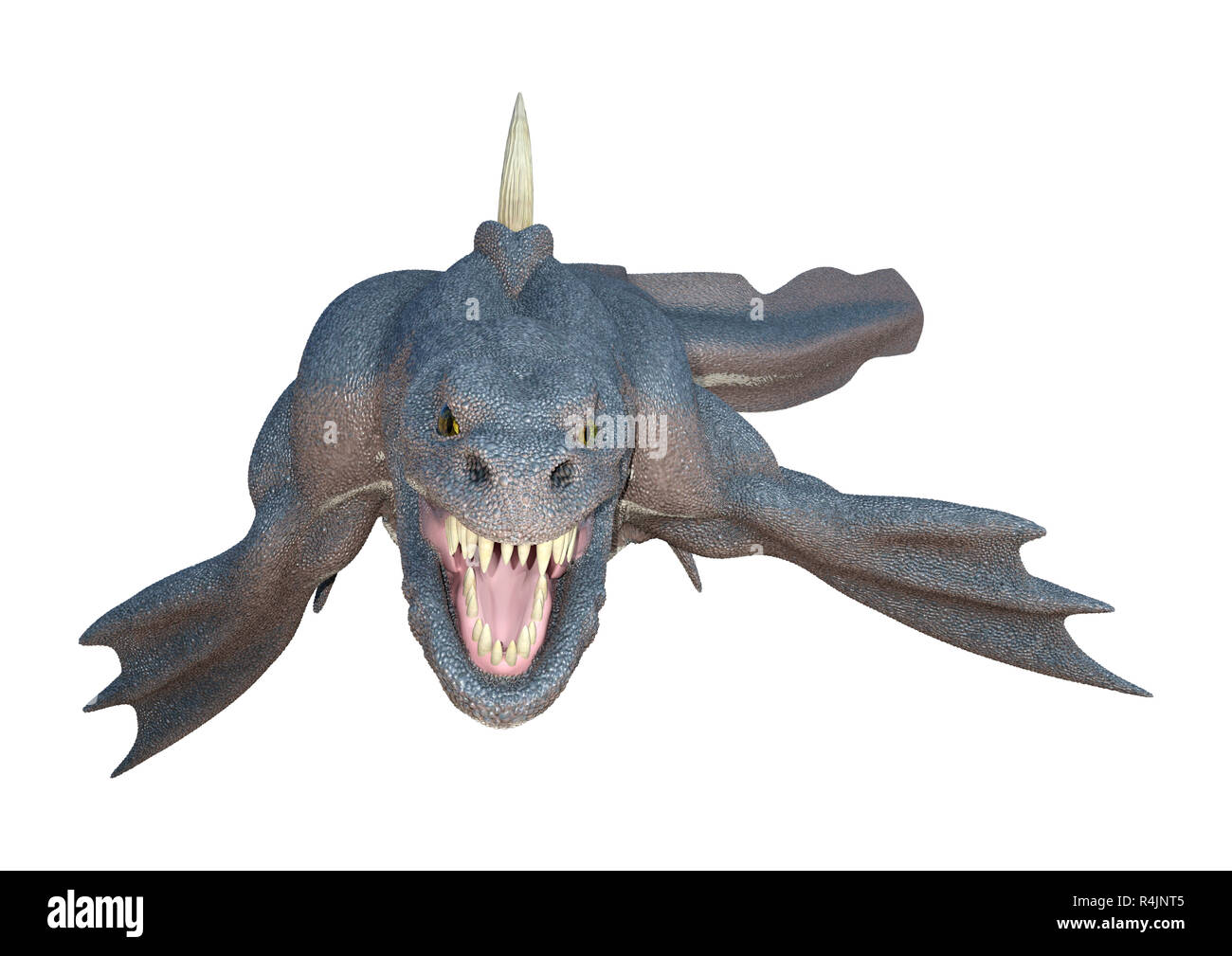 3D rendering of a fantasy sea dragon isolated on white background Stock ...