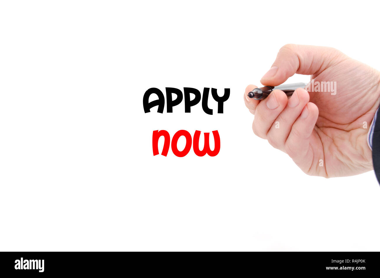 Apply now text concept Stock Photo - Alamy