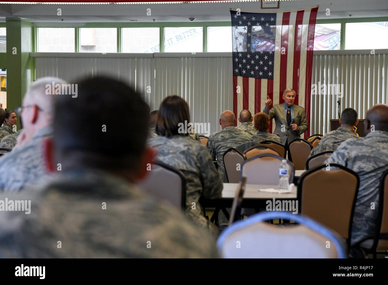 U.S. Army Capt. Paul Bucha (Ret.), a Medal of Honor recipient, speaks ...