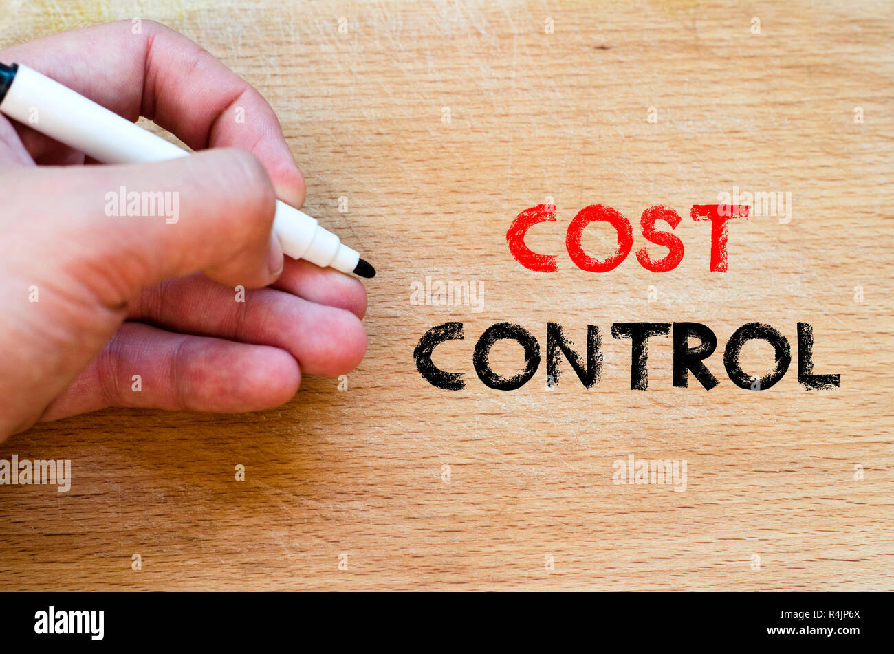 Cost control text concept Stock Photo - Alamy