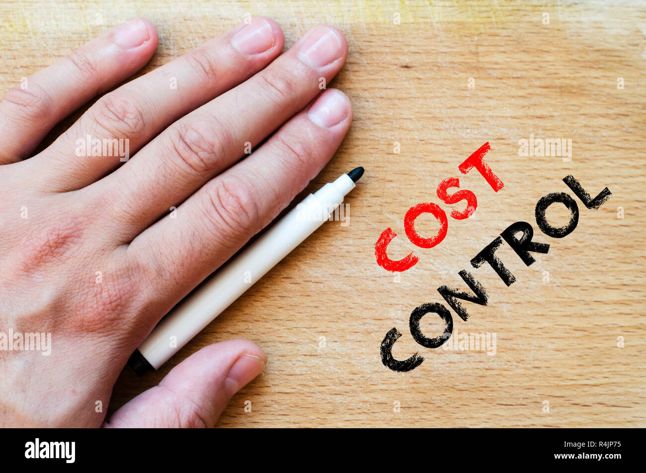 Cost control text concept Stock Photo - Alamy