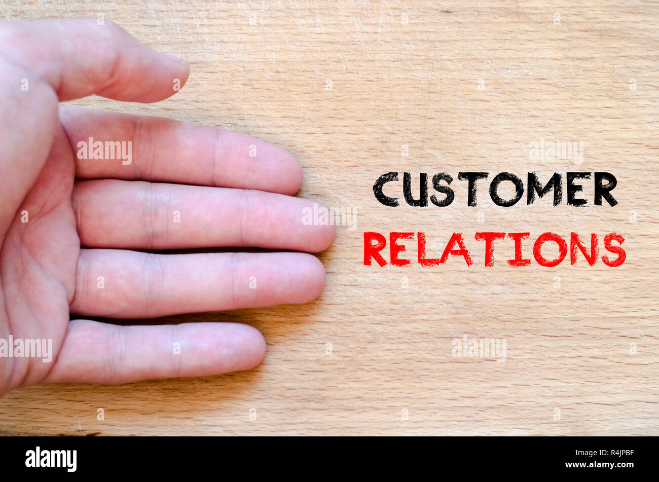 Customer relations text concept Stock Photo - Alamy