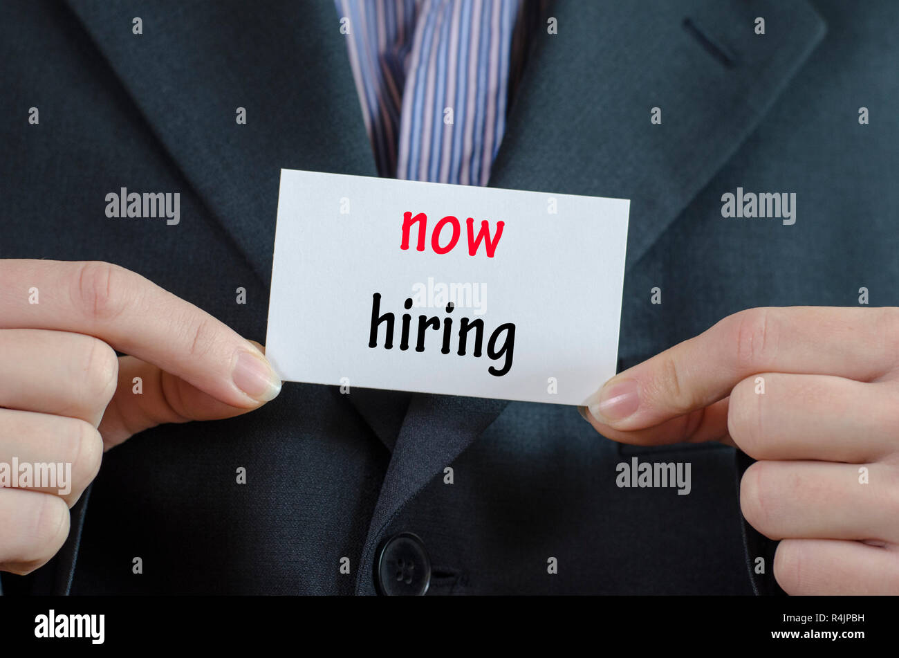 Now hiring text concept Stock Photo - Alamy