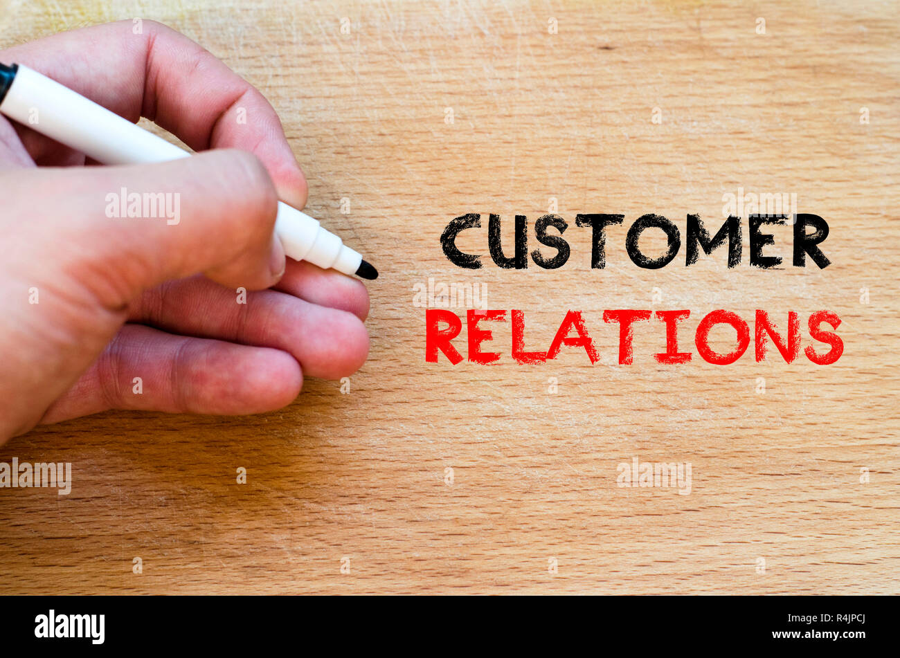Customer relations text concept Stock Photo - Alamy