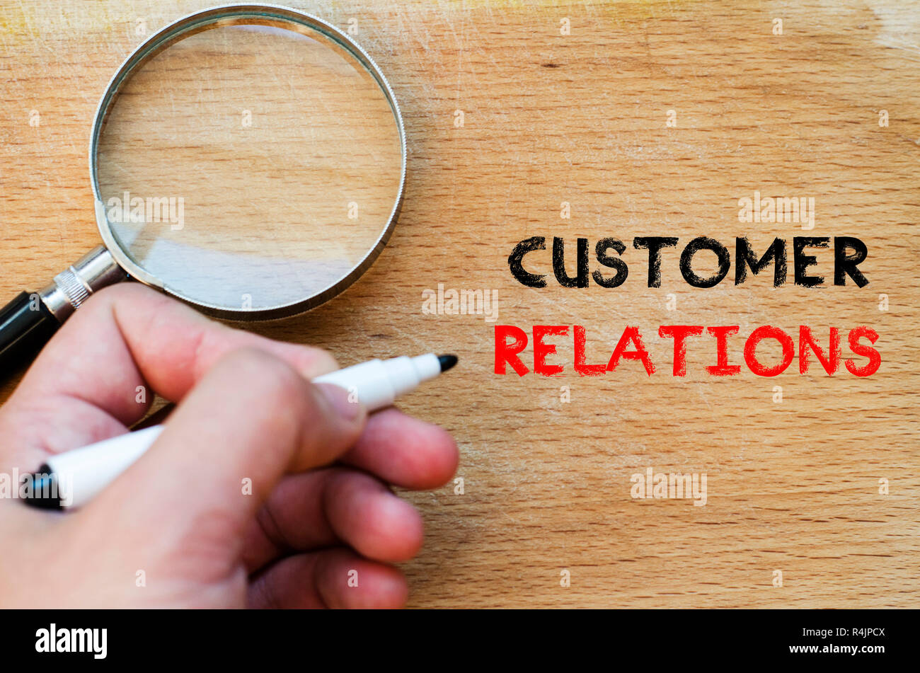 Customer relations text concept Stock Photo - Alamy