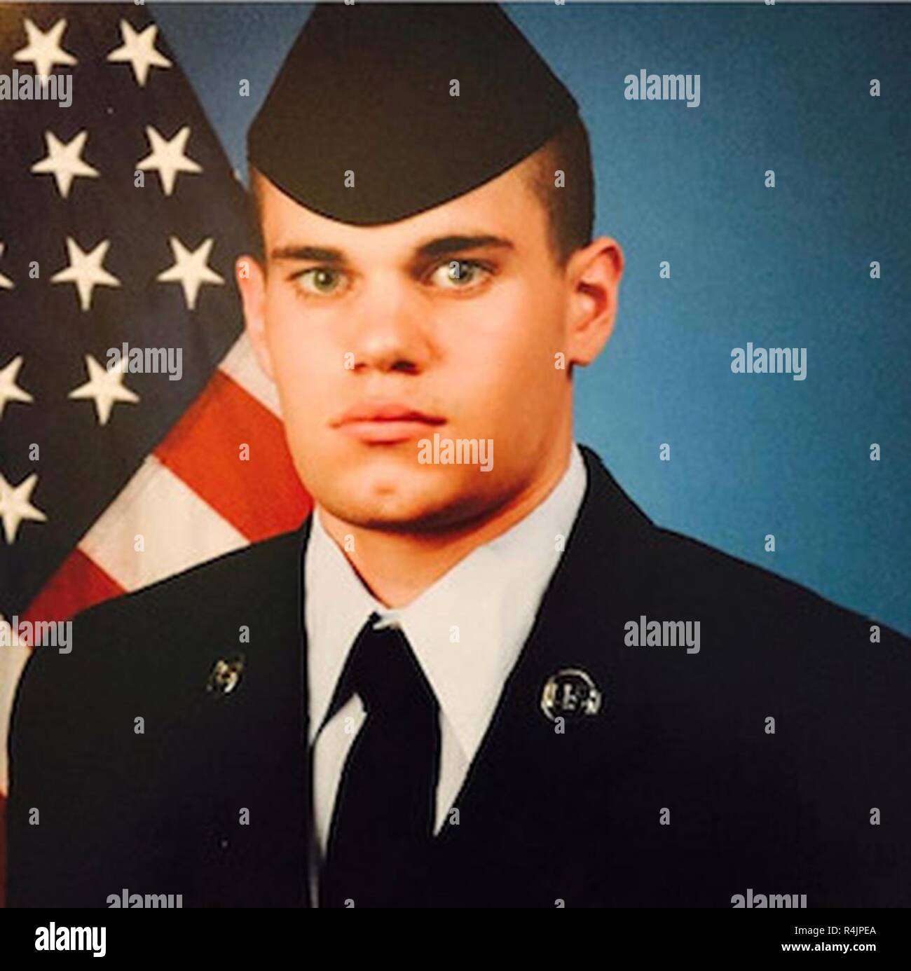 Senior Airmen Cody Bushway poses for an armed forces service photograph ...