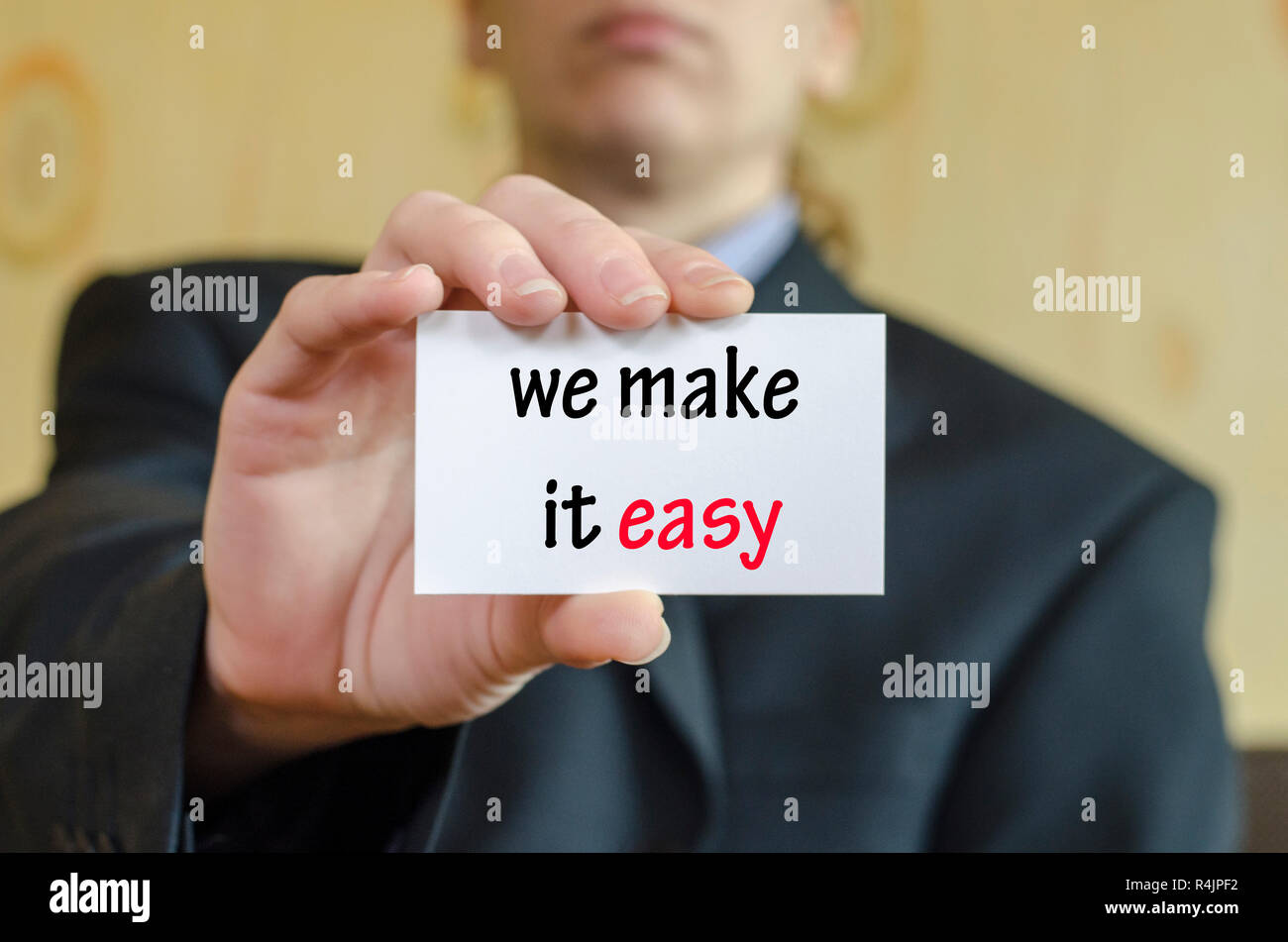 We make it easy text concept Stock Photo - Alamy