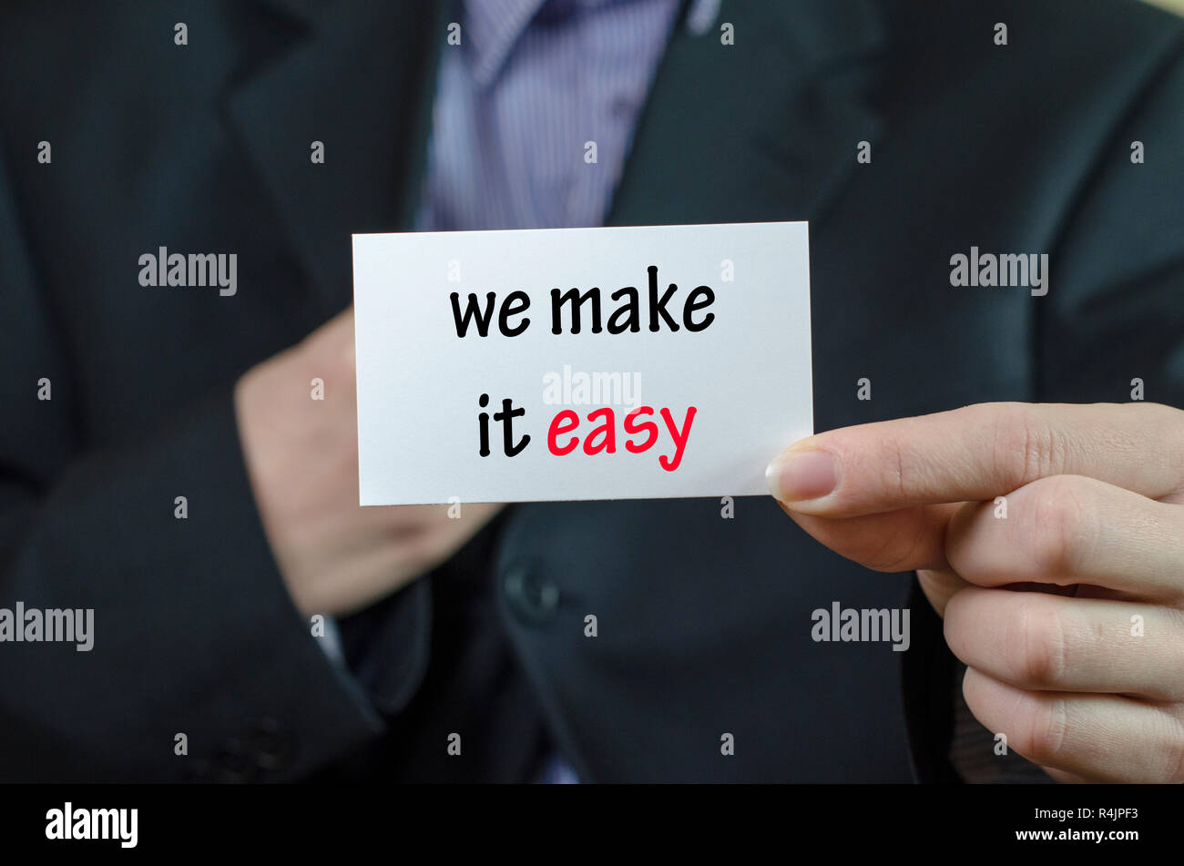 We make it easy text concept Stock Photo - Alamy