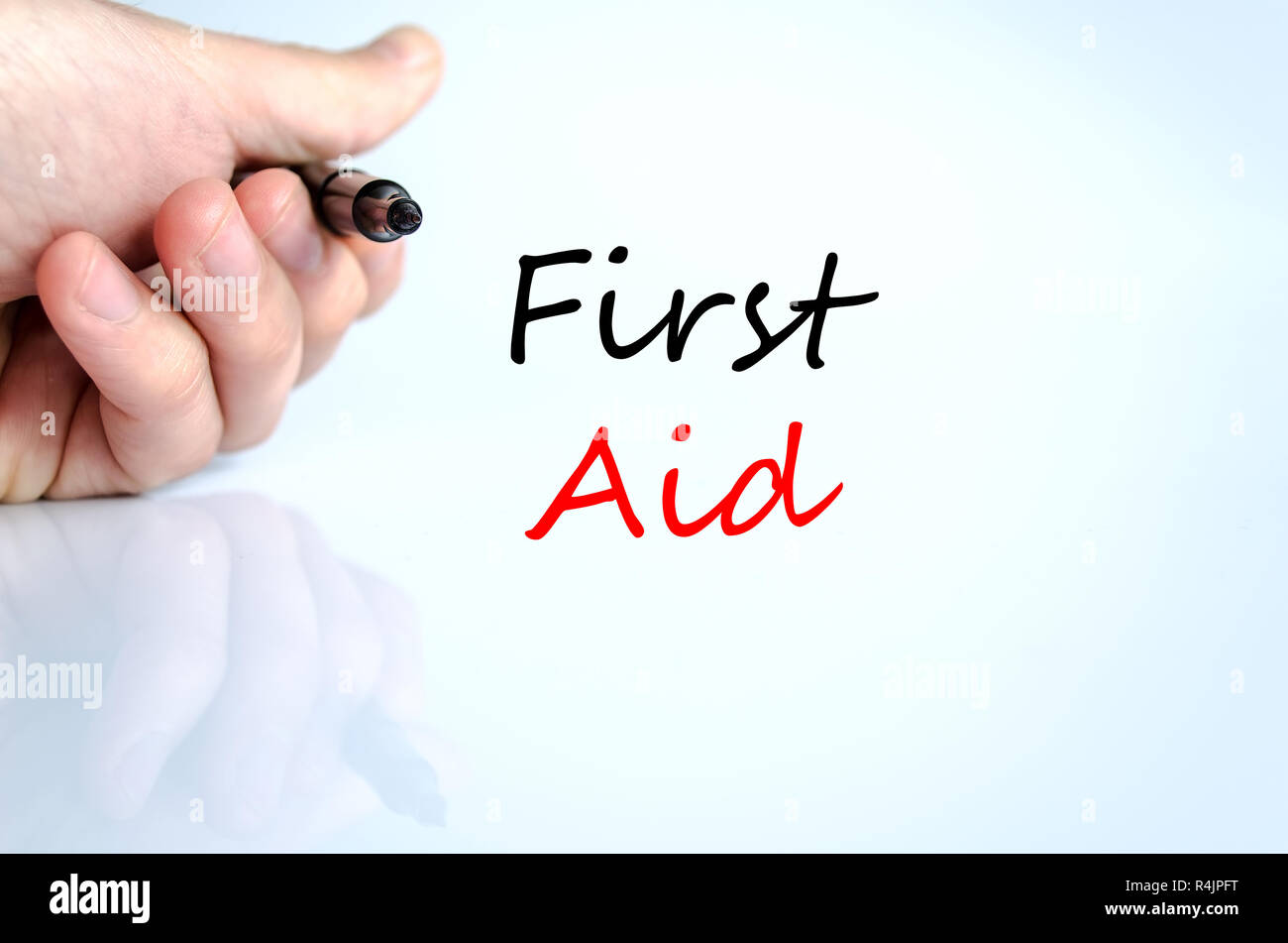 First aid text concept Stock Photo - Alamy