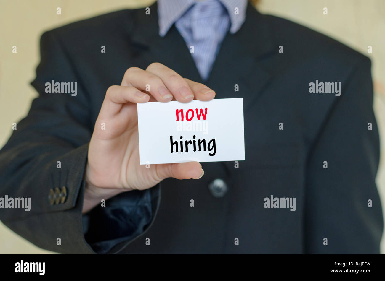 Now hiring text concept Stock Photo - Alamy