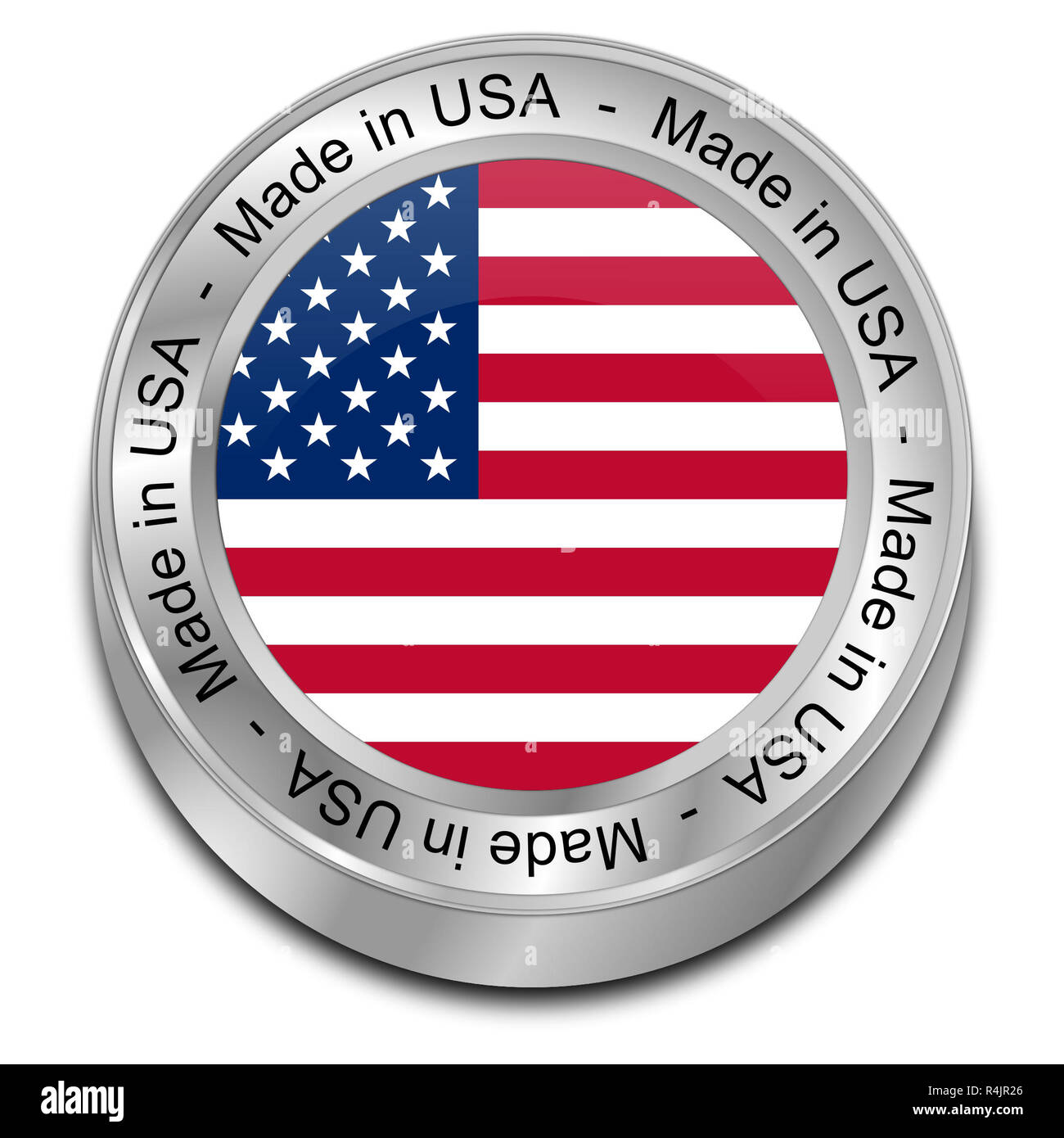 Made in USA button - 3D illustration Stock Photo - Alamy