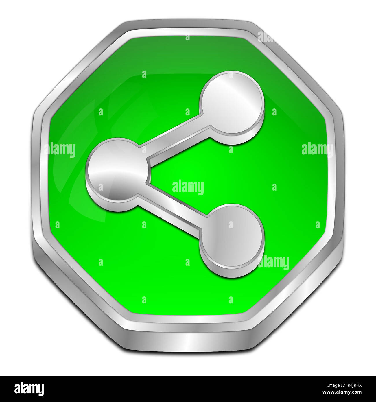decorative green Share Button - 3D illustration Stock Photo - Alamy