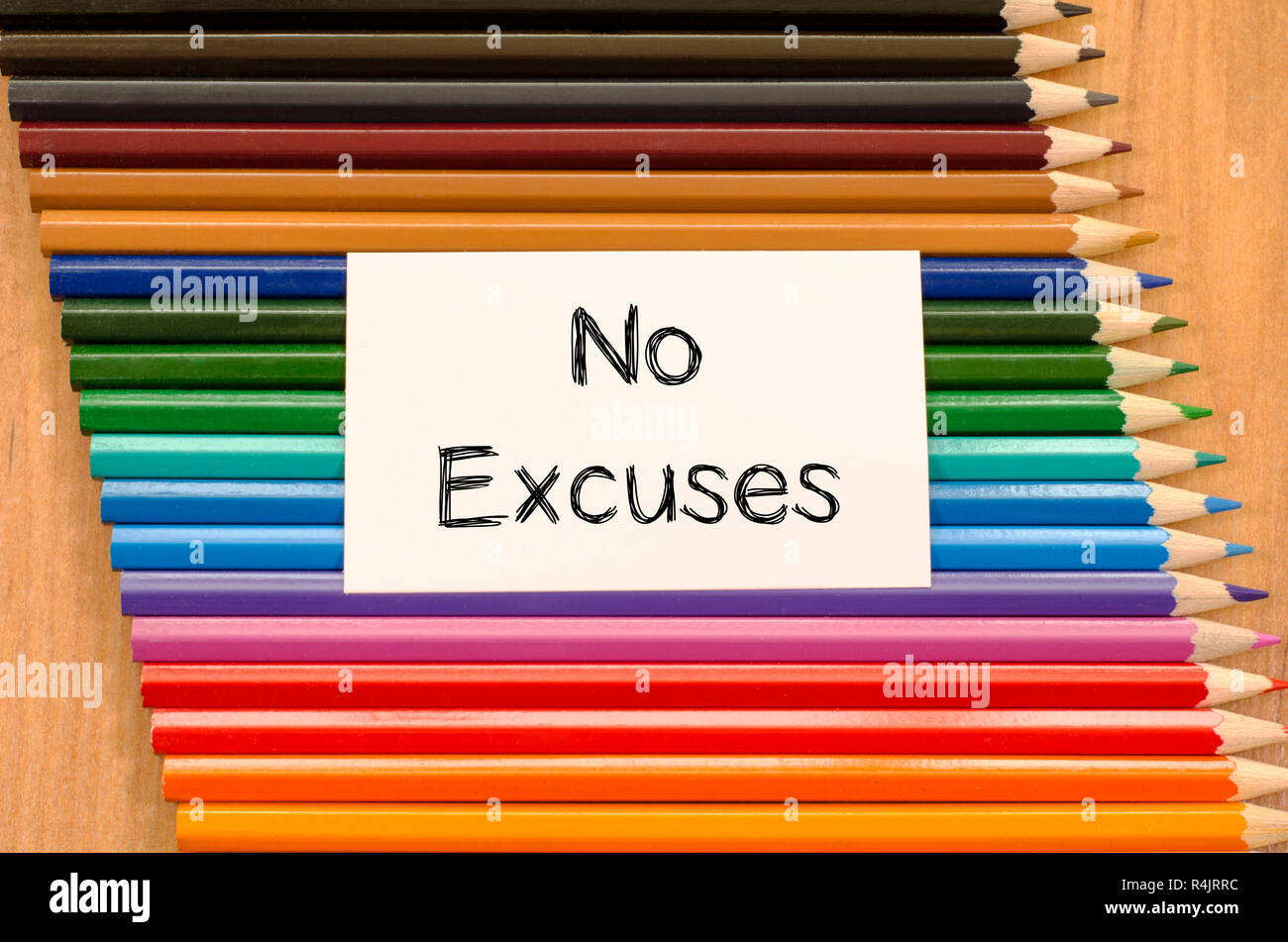 No excuses text concept Stock Photo - Alamy