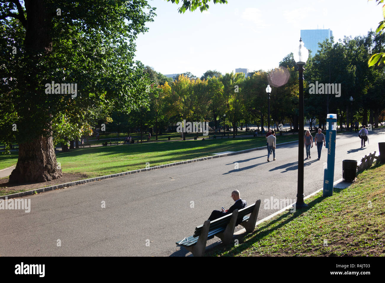 Boston common park bench hi-res stock photography and images - Alamy